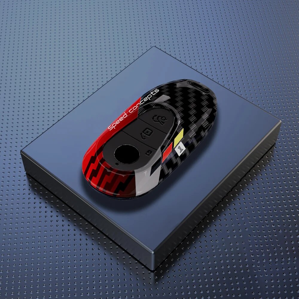 Чехол для ключа Mercedes Benz Carbon Red
