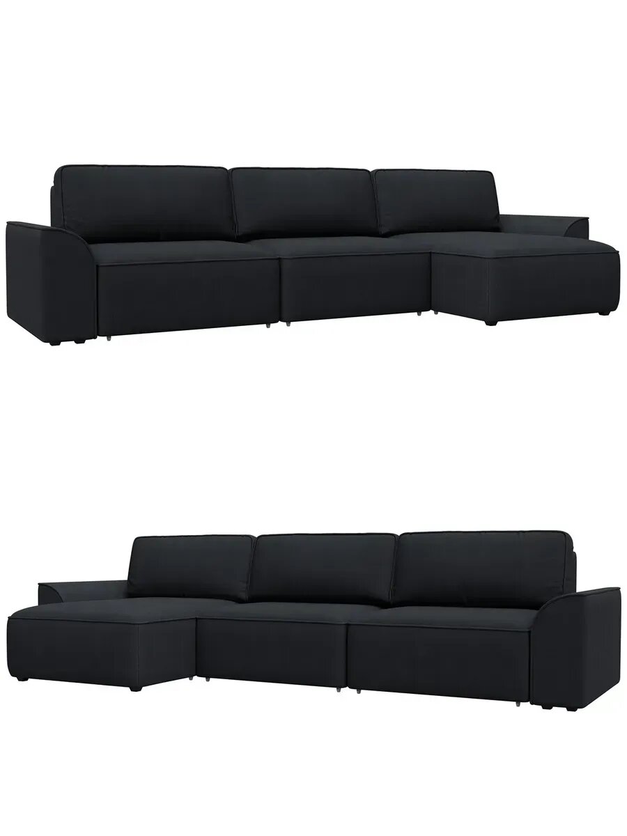 Большой угловой диван Стамбул с универсальным углом, 339x91x161 см, пружинный матрас, ящик для белья, замша