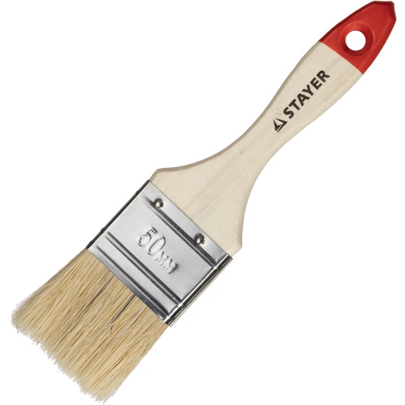 Кисть плоская 2"/50 мм, натур. щетина STAYER 0101-050