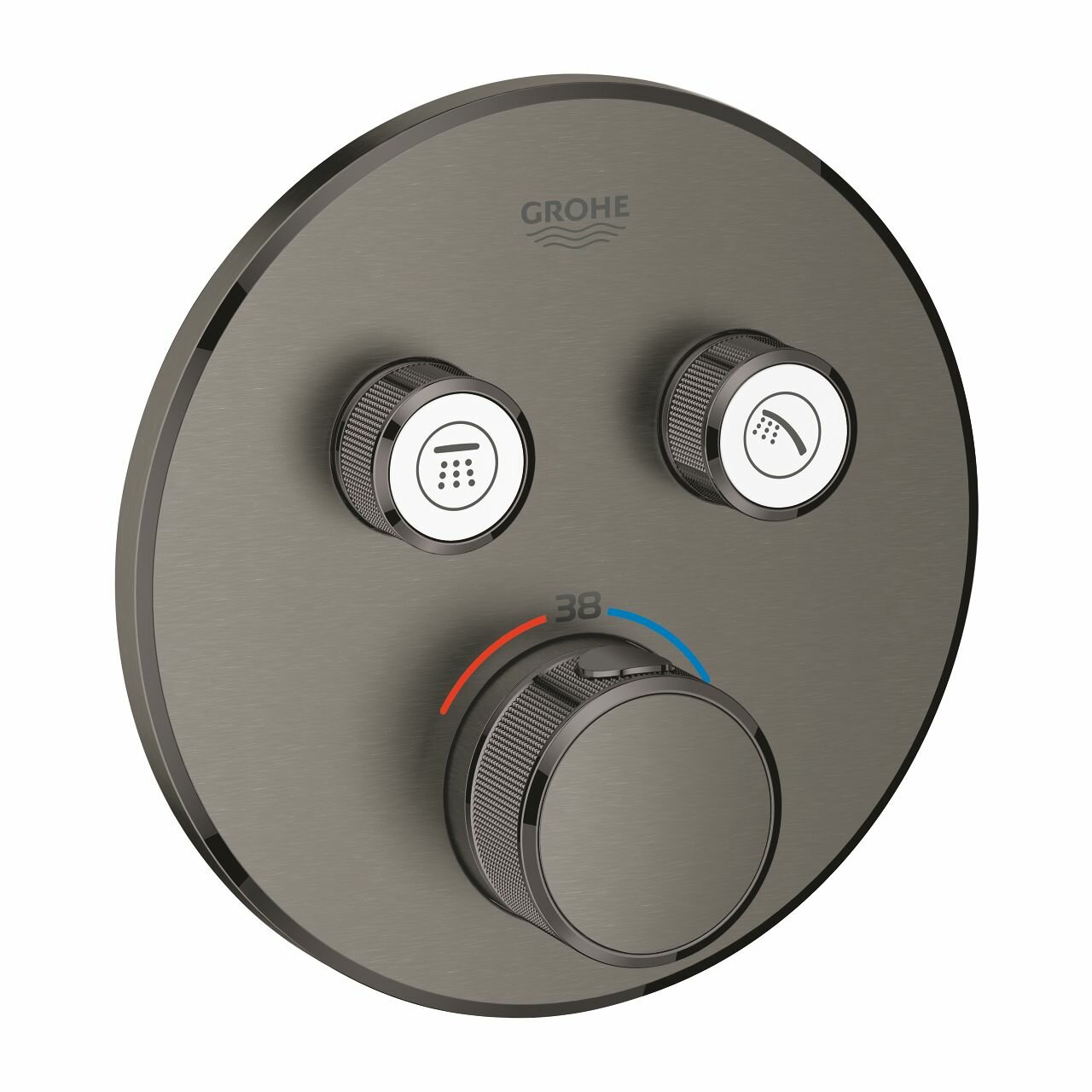 Термостат для встраиваемого монтажа на 2 выхода Grohe Grohtherm SmartControl 29119 AL0 (29119AL0) тёмный графит матовый