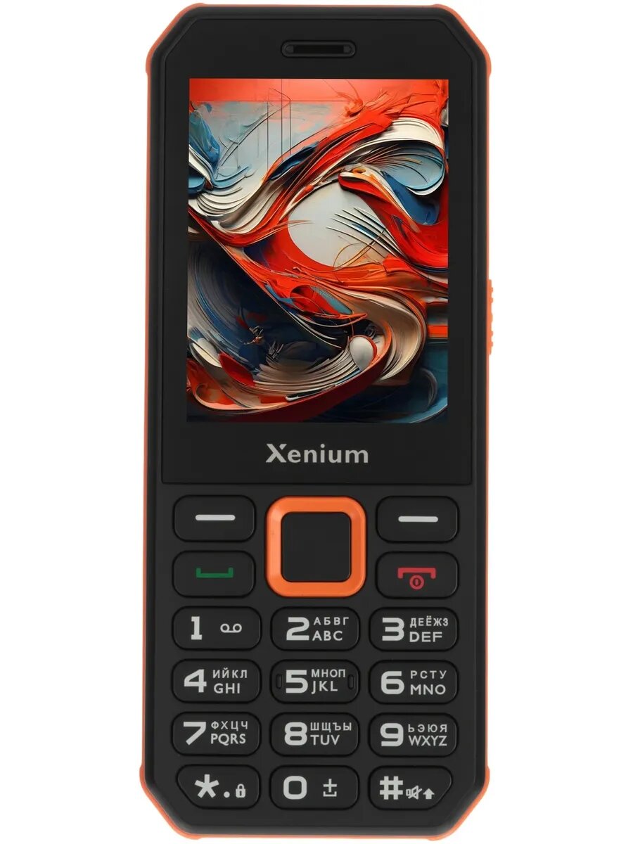 Мобильный телефон 2.8" X300 черный/оранжевый моноблок 2Sim