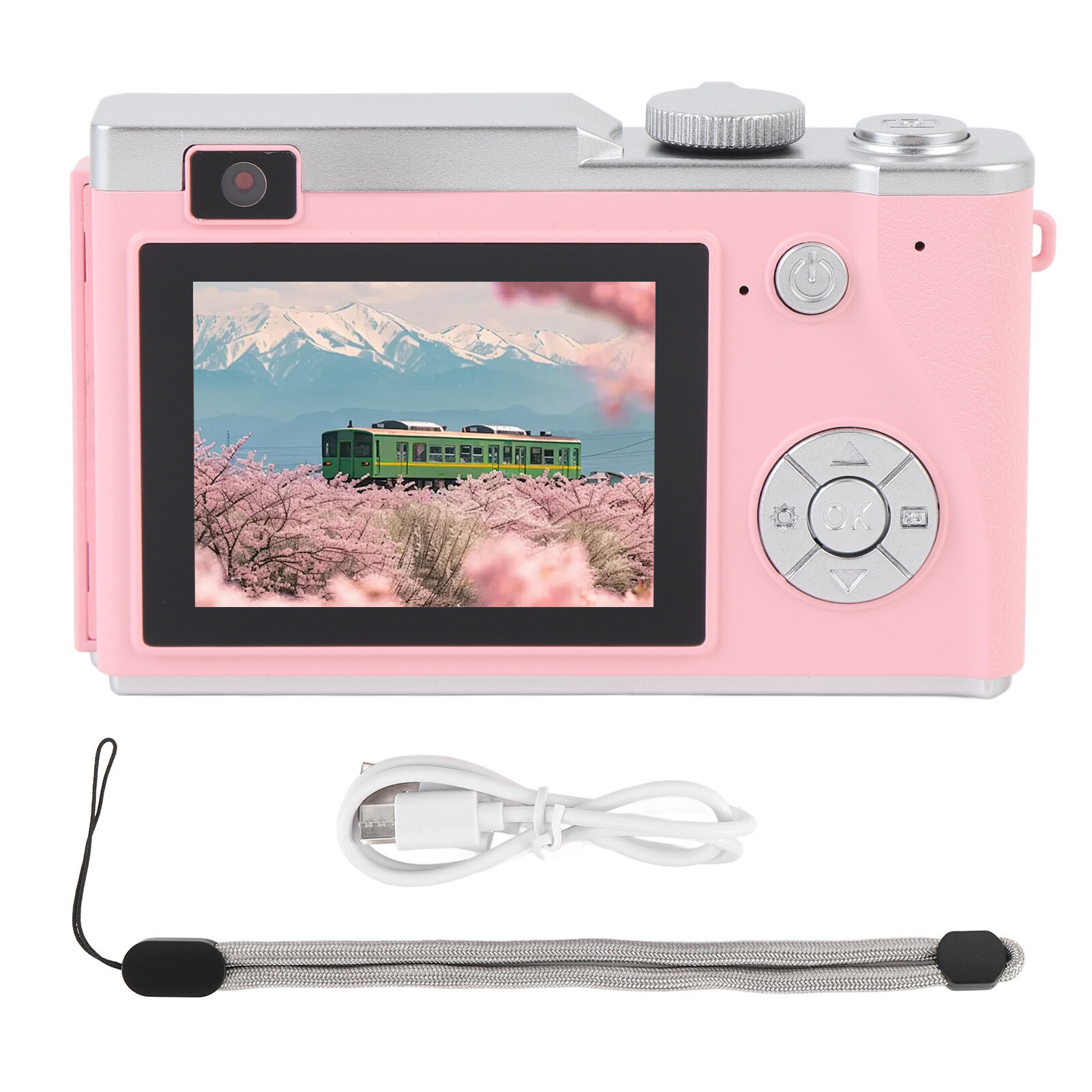 Цифровая камера 2.4 -дюймовый экран IPS 4K 64MP 16x цифровой Zoom Fill Light Antive Commancom Camera для проездной веб -камеры 32 ГБ