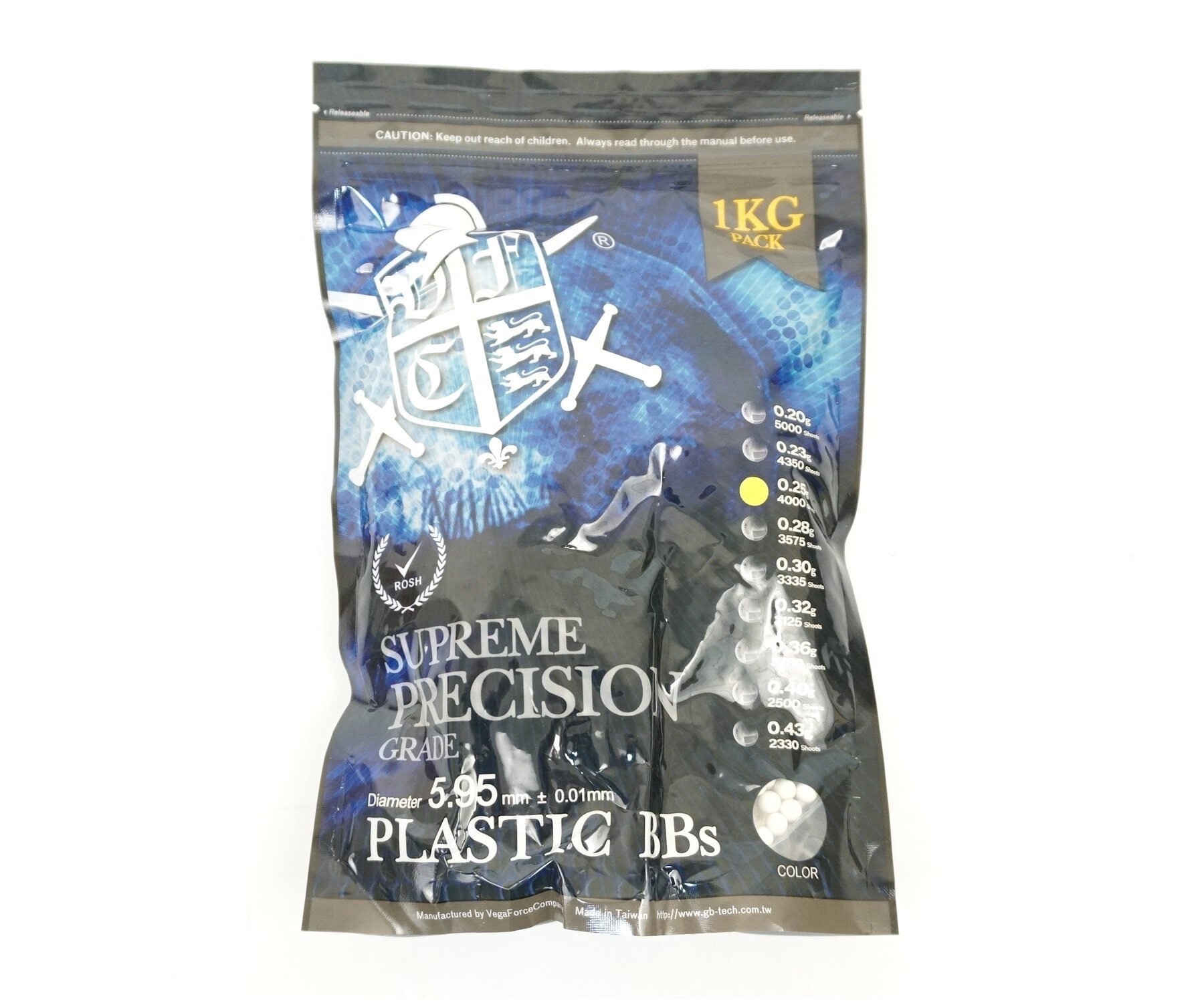 Шары для страйкбола VFC 0.25 г, пластиковые, диаметр 5.95 мм, 4000 шт.