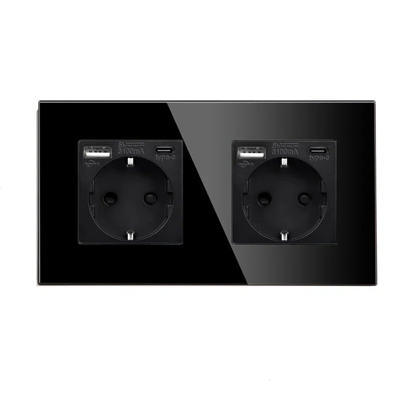 Bingoelec Розетки с USB Type-C черные USB BLACK 2