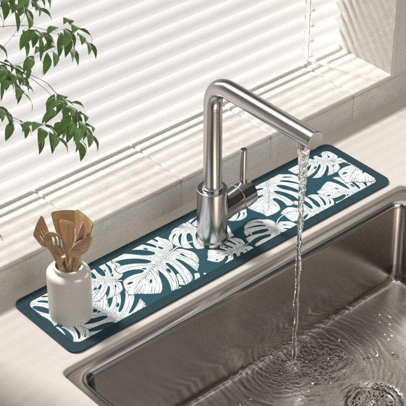 Впитывающий коврик для крана из диатомитовой земли, коврик для слива воды в кухонной раковине, защитный коврик для ванной на столешнице