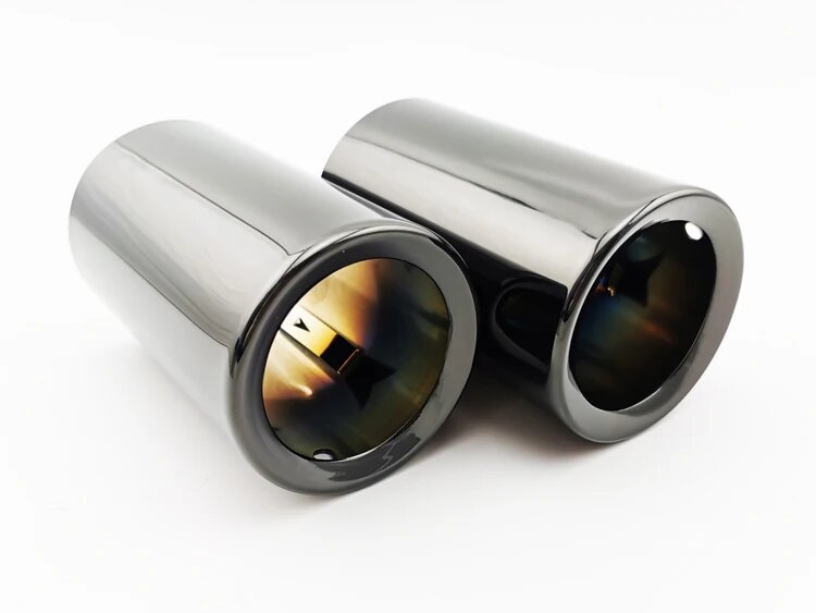 Аксессуары для глушителя, торцевая выхлопная труба для автомобильного наконечника, декоративная задняя труба из нержавеющей стали для mazda mx5 2015-2023, Black 1 Pair