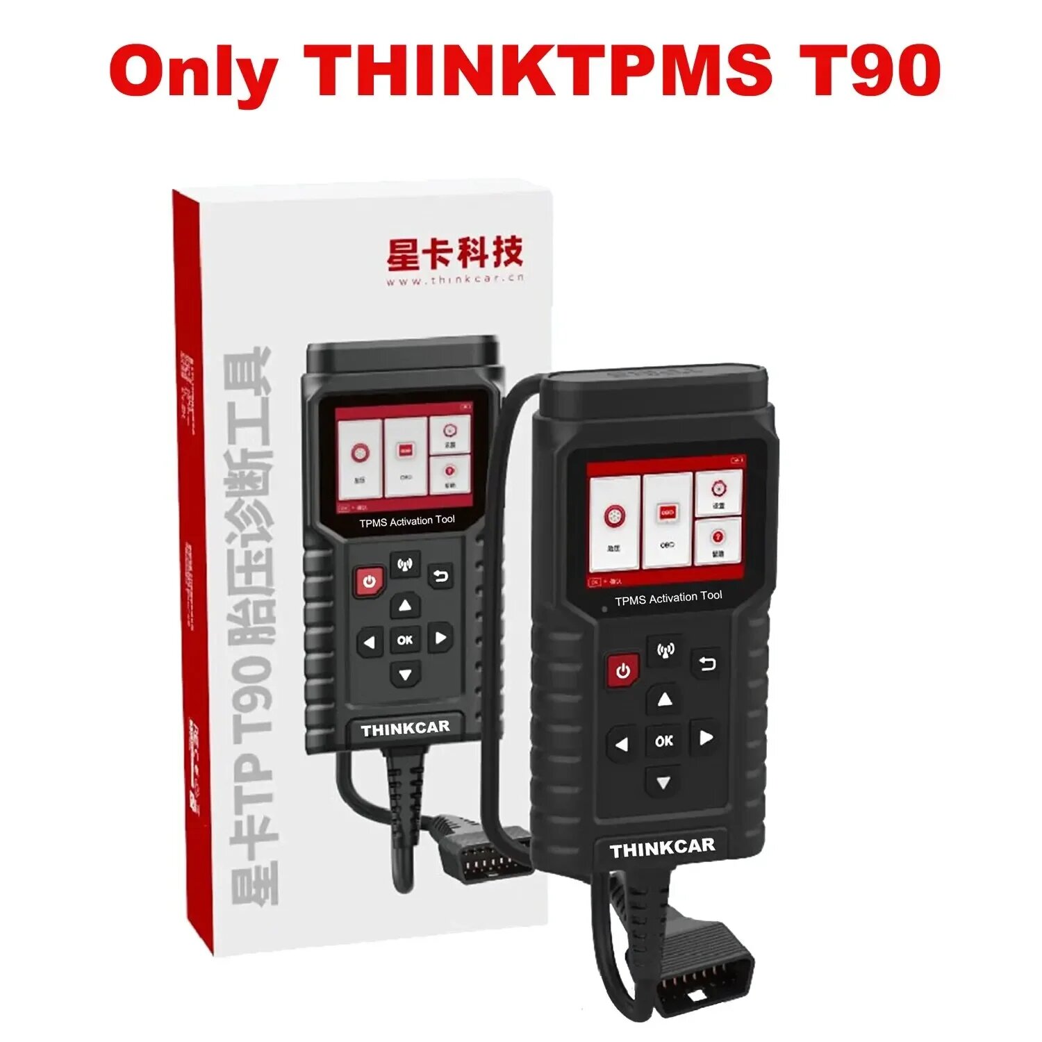 V1.36 ThinkCar TP T90 Pro Инструмент активации TPMS OBD2 Автомобильный диагностический программатор кода неисправности Датчик давления в шинах Инструмент PK Thinkcar G2, only TPMS T90, Русский