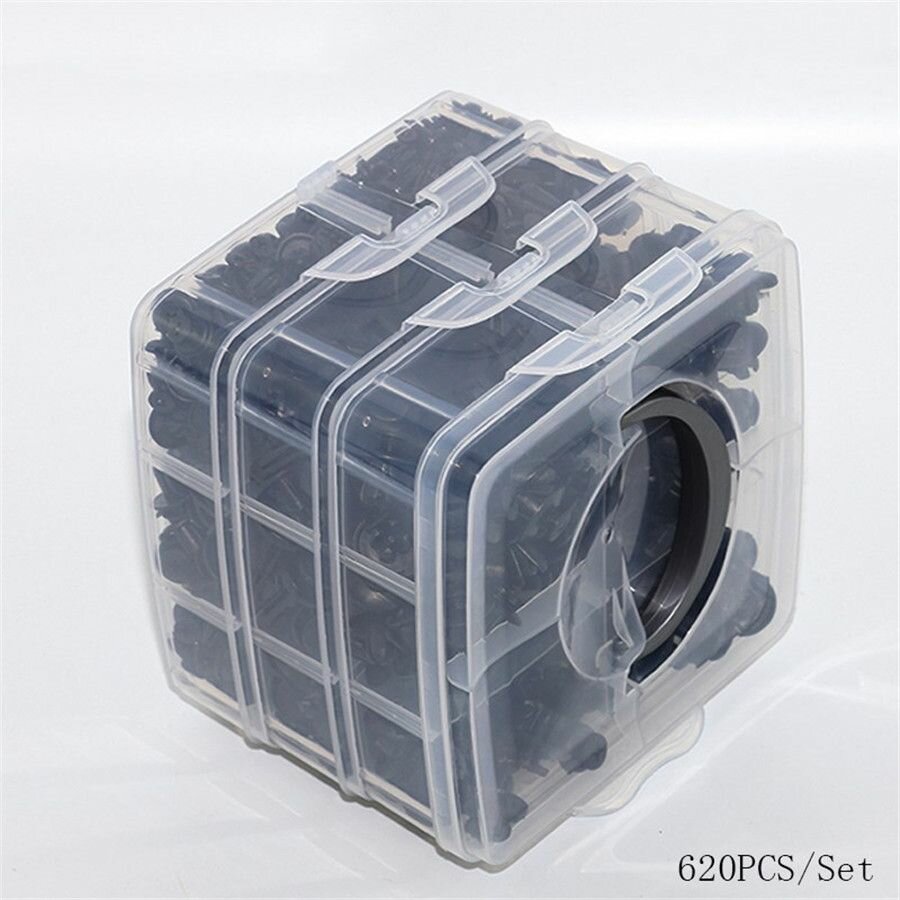 620 шт. + набор инструментов, набор смешанных защелок для дверей, бамперов, крыльев, крепежные элементы, заклепки, защелки