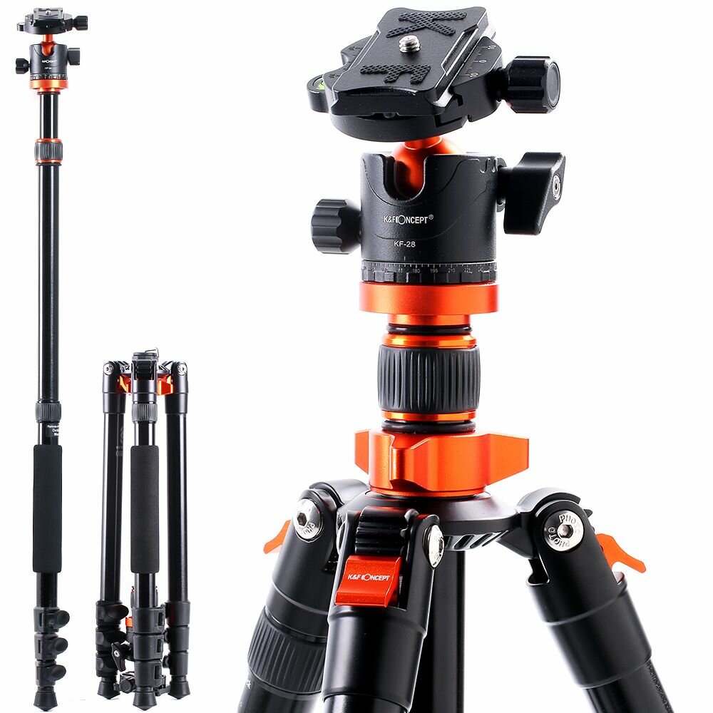 KF09.089V1 Модель K254A3 + BH - 28L, тренога из углеродного волокна, K&F CONCEPT