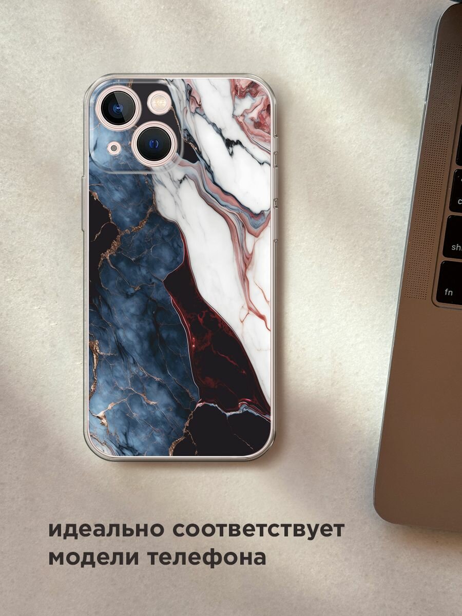 Чехол на Apple iPhone 13 mini / Айфон 13 мини с принтом "Благородный мрамор" — фото 1