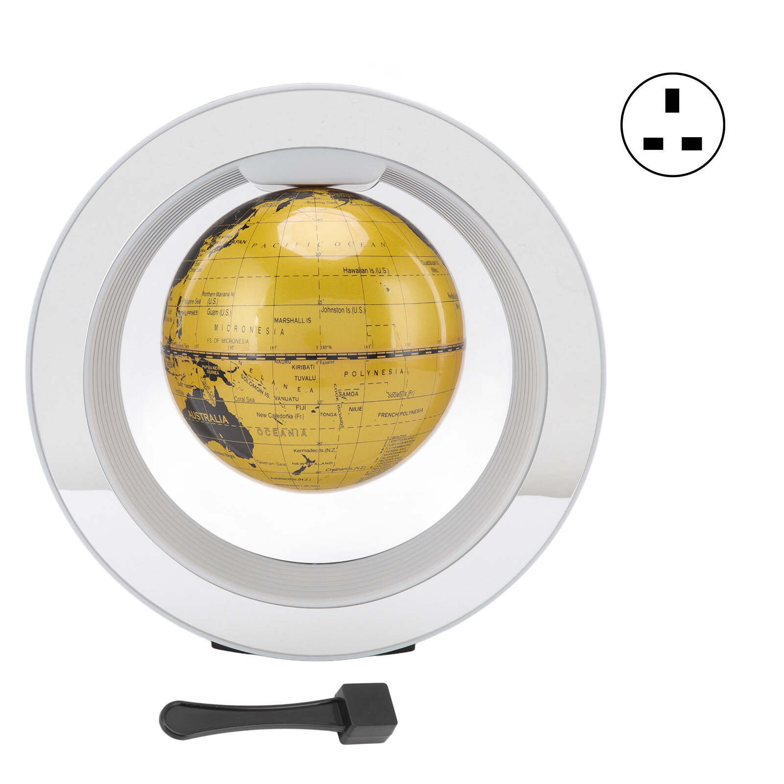 Магнитный левитационный глобус 6 дюймов, золотой, вращающийся, с led подсветкой, abs пластик, для дома и офиса, 100 240v, вилка uk