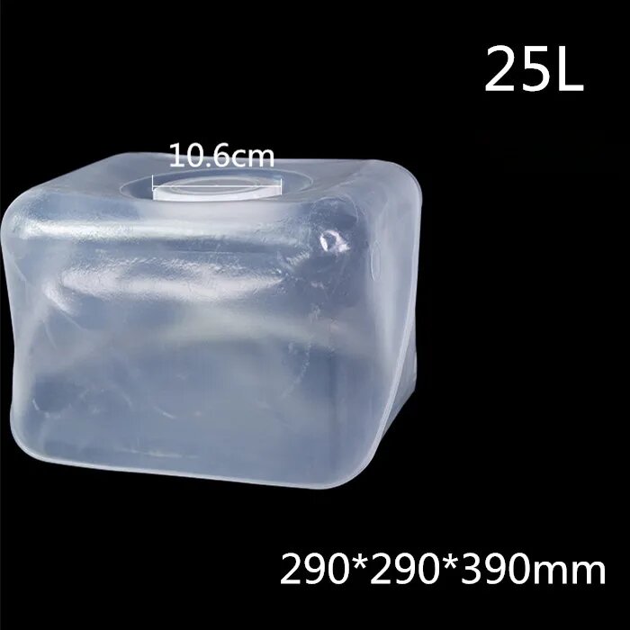 Портативный складной мягкий резервуар для воды с широким горлышком 25 литров для домашнего офиса, контейнер для хранения воды в путешествиях, 25L, 1 piece