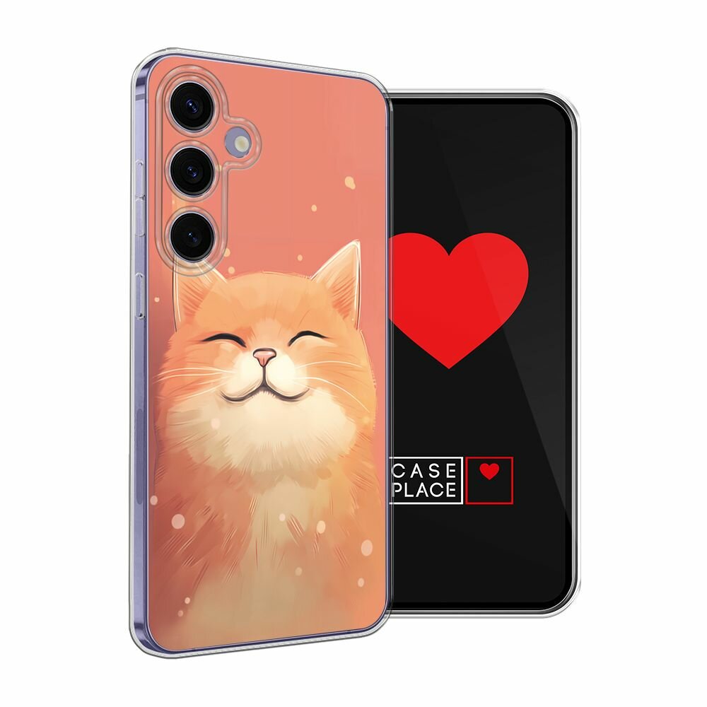 Чехол на Samsung Galaxy S24 Plus / Самсунг S24 Plus с принтом "Довольный рыжий котик" — фото 1