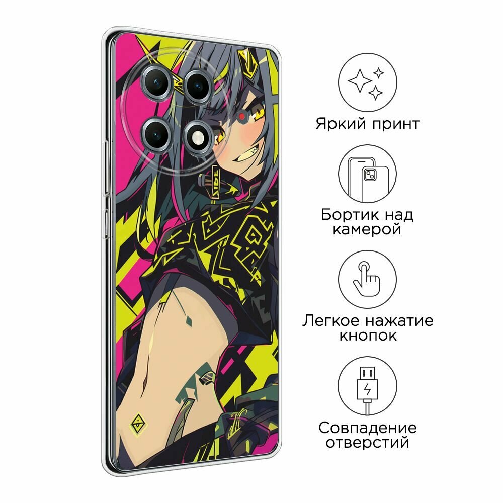 Чехол на Tecno Camon 30S Pro / Текно Камон 30S Про с принтом "Девушка в кибер костюме" — фото 1