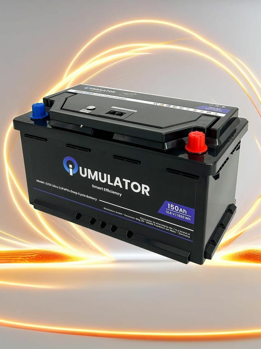 Аккумулятор iQumulator 150Ah LiFePO4 для автодомов и катеров | Легкий (15.5 кг), мощный (6500 циклов) | Замена AGM/GEL
