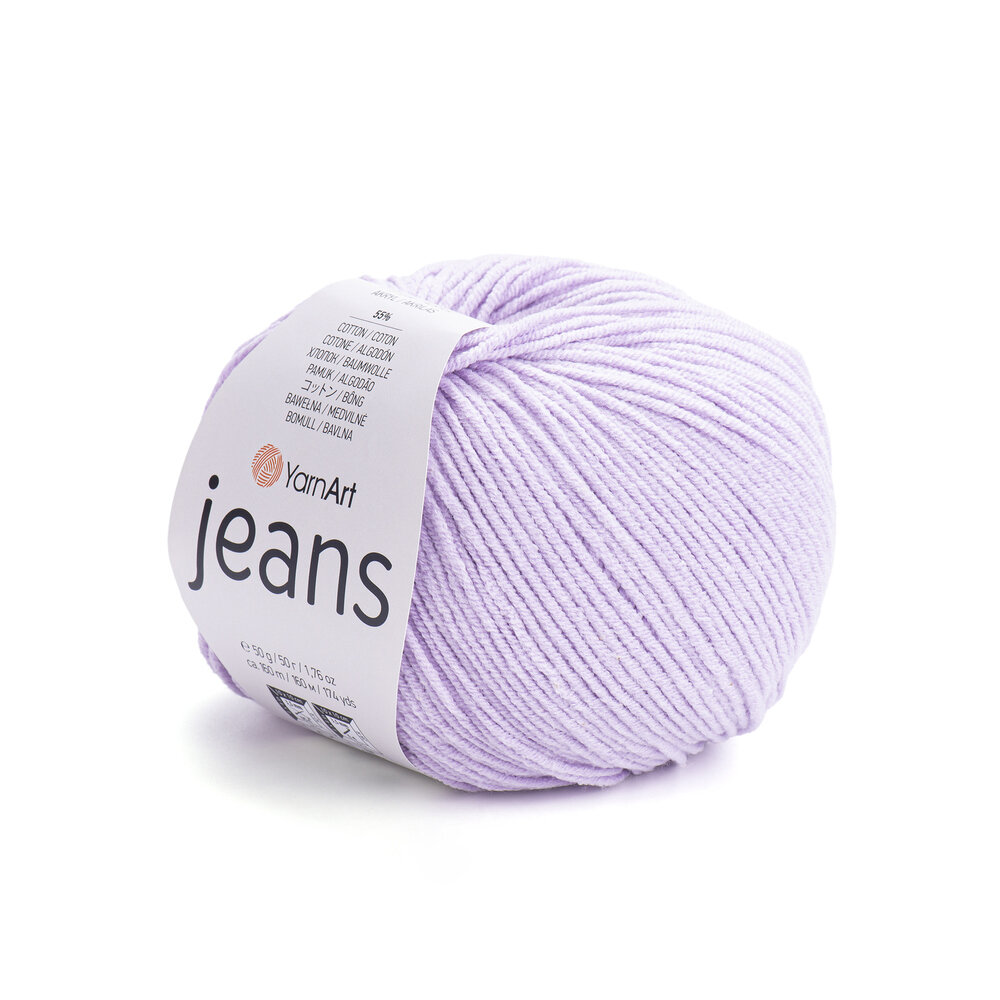 Пряжа для вязания YarnArt Jeans 19 светло-сиреневый 1 моток 50 гр/160 м 55% хлопок, 45% акрил