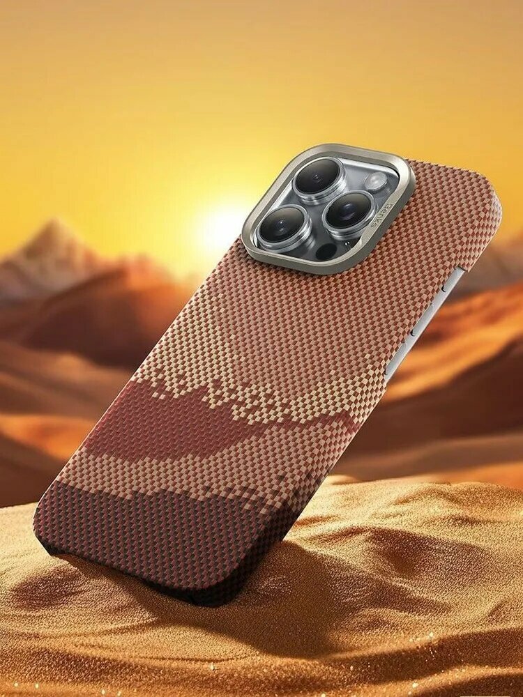Карбоновый чехол на iPhone 16 Pro Max с MagSafe / Benks / GoldenTide ArmorAir