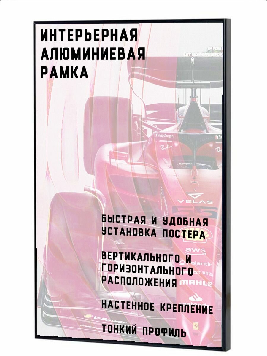 Фоторамка алюминиевая формат А1 (841Х1190)/цвет Чёрный/ рамка для фотографий, дипломов, постеров, картин