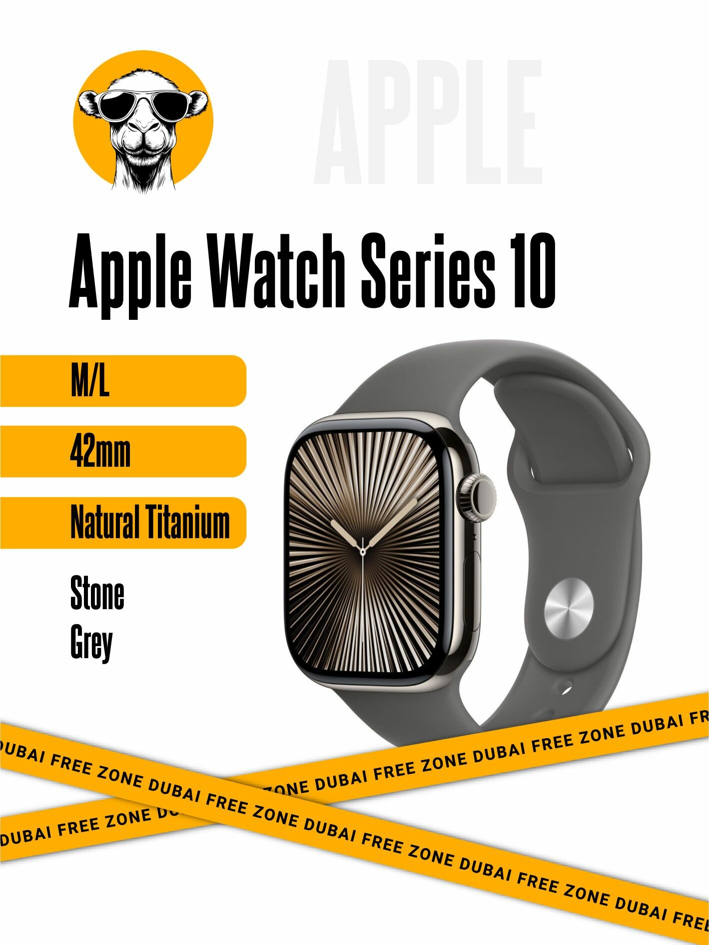 Смарт-часы Apple Watch Series 10 42mm Natural Titanium Stone Grey M/L
