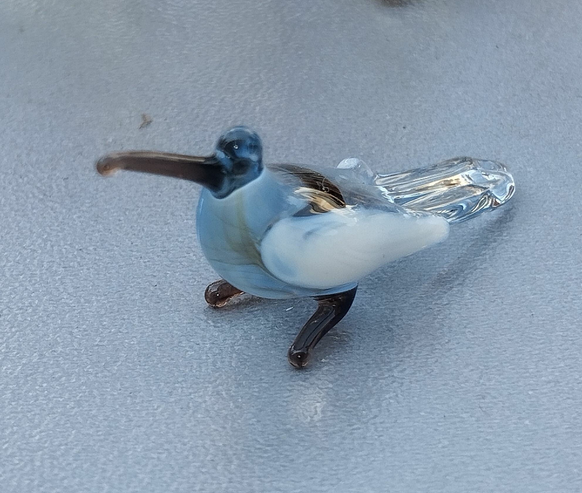 Стеклянная микро фигурка птица колибрии