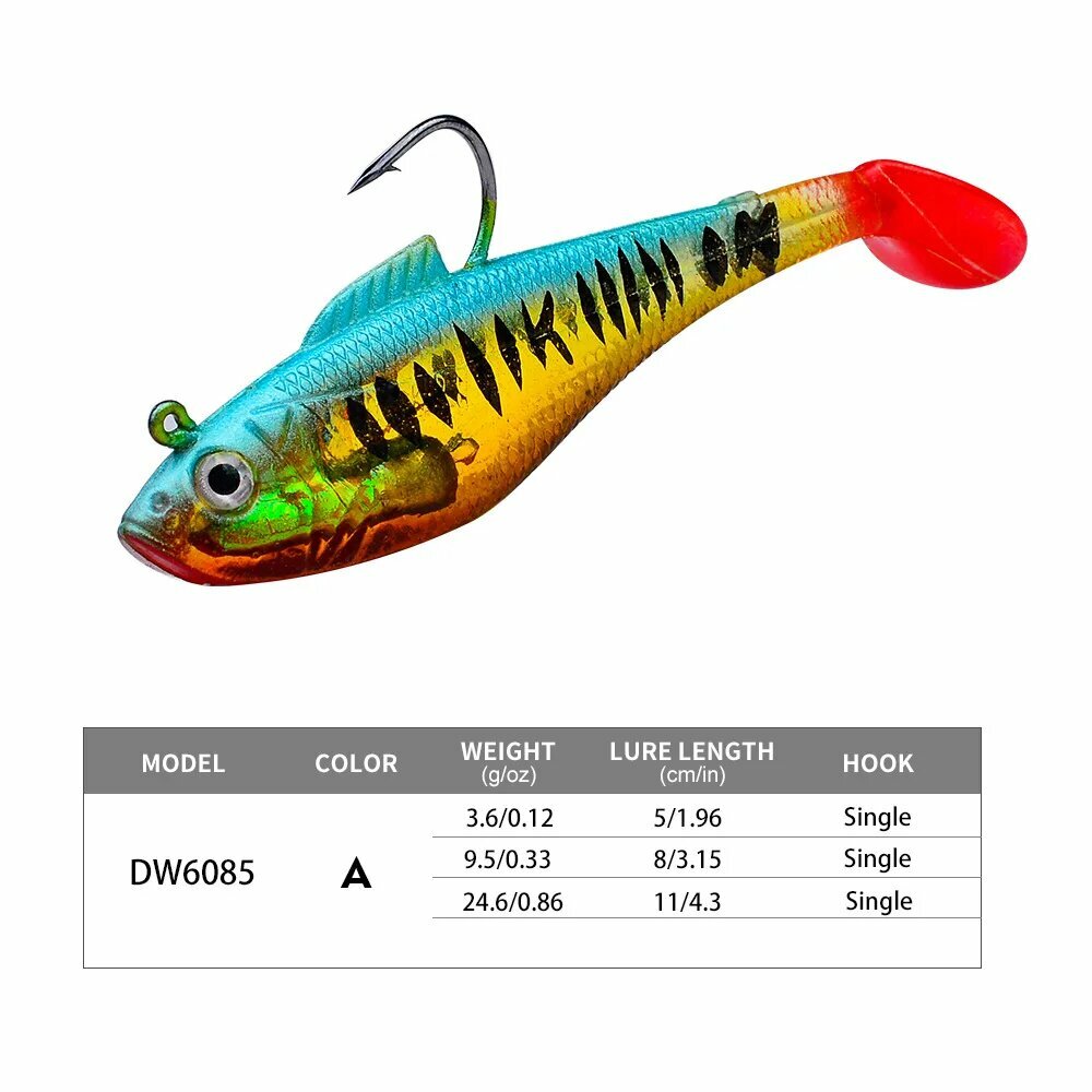 Приманка силиконовая DW6085, 24.6g, Цвет: A, 3шт