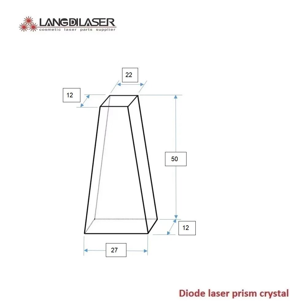 Лазерная призма кварцевая AR@755/808/940/1064 нм 50x27(22)x12