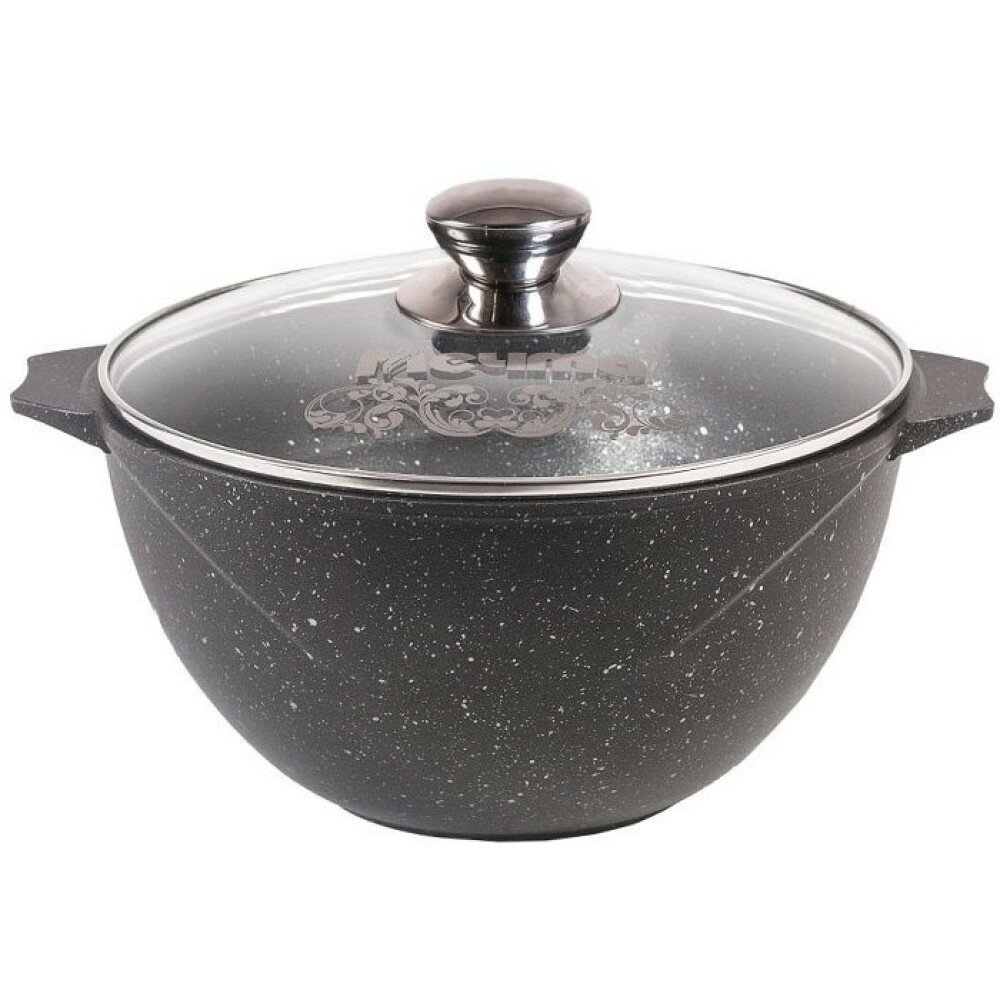 Казан мечта 56701 объем 6 л, алюминий, с антипригарным покрытием, серебристый/серый, темно-серый