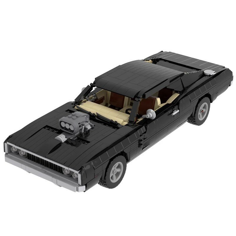 Строительные блоки MOC совместимы с моделью спортивного автомобиля Dodge Challenger LEGO 38752 в сборе из мелких частиц.