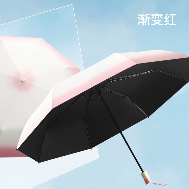 Зонт Fino Sun Umbrella, с солнцезащитным кремом, женский, виниловый, градиентный, красный