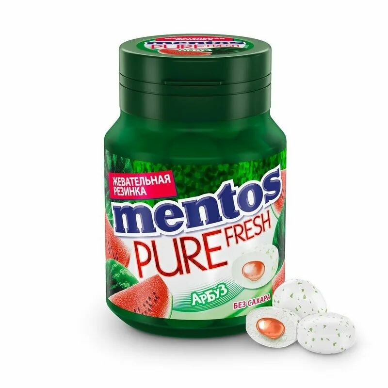 Жевательная резинка Mentos Pure Fresh Арбуз, 54 г