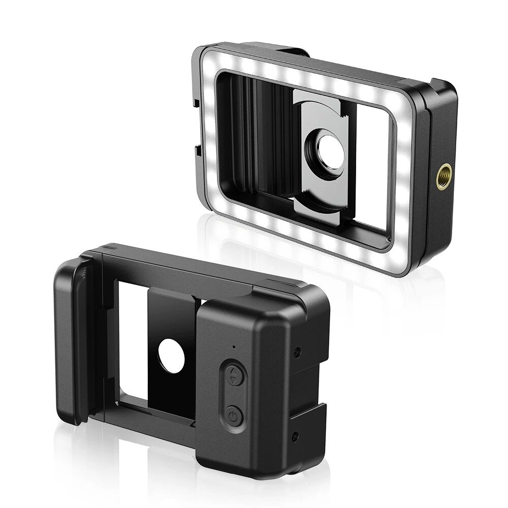 APEXEL FL23 Универсальный Клеп для Телефона с 17mm + 37mm резьбой, Ледовым Фонариком, Горячей Ступенькой и 1/4 дюймовым Винтовым Отверстием, Адаптер для Объективов, Совместимый с Android/iPhone/Samsung, 50-90mm, 2W, ≥95Ra, 40 Свечений, 2700K-6500K,
