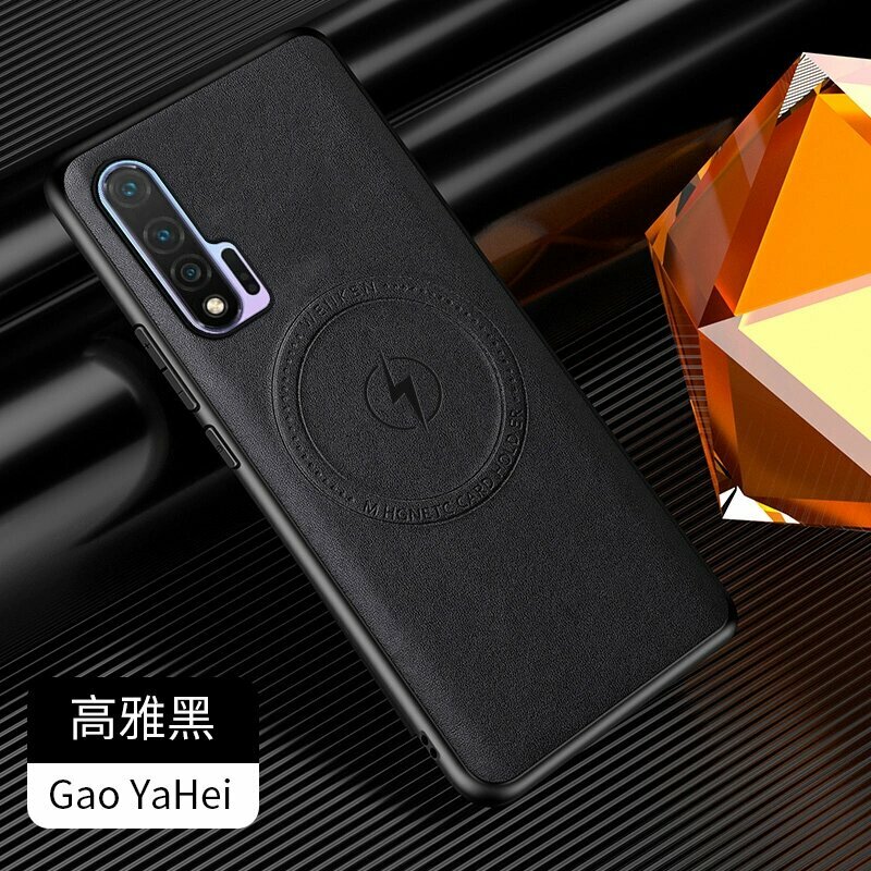Чехол для HUAWEI Nova 6 в черном цвете с магнитной зарядкой, антипрокольный, ударопрочный, совместимый с беспроводной