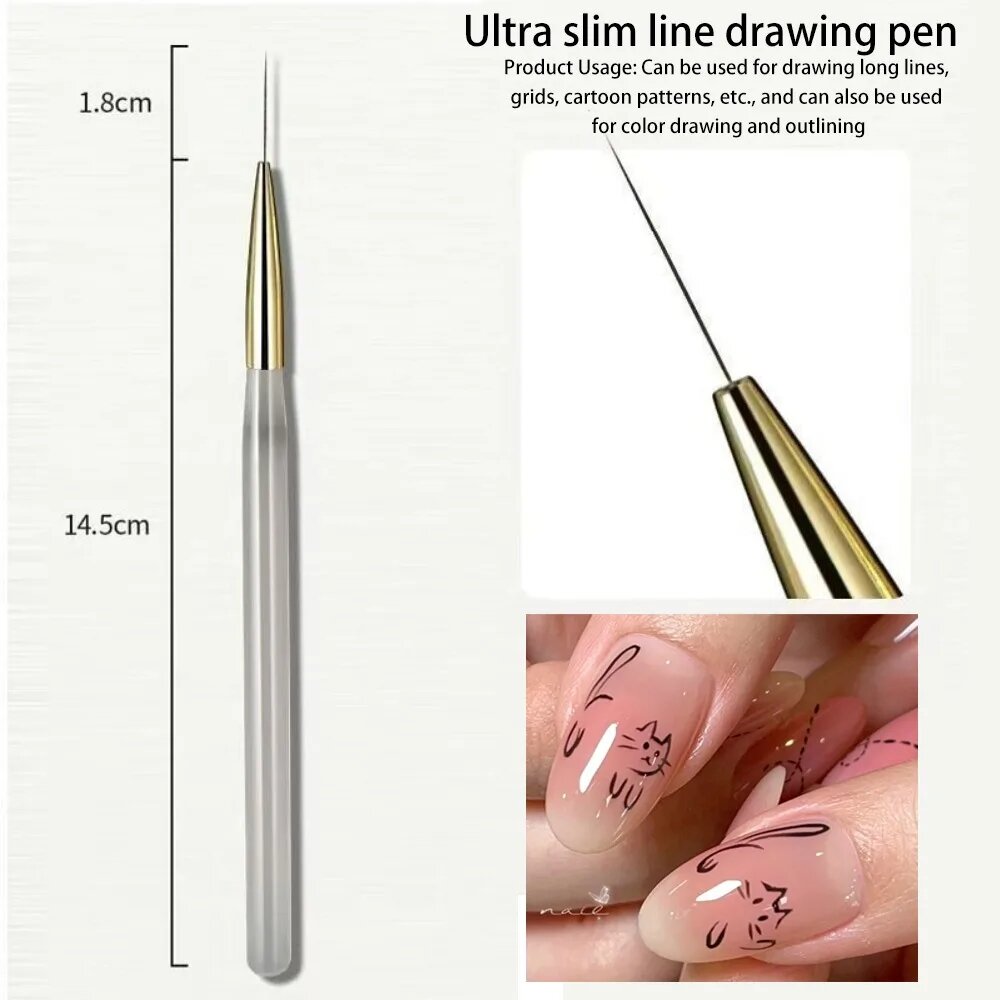 Кисть для дизайна ногтей Line Pen, 14.5см