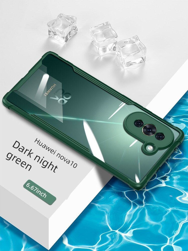 Миднайт зеленый чехол для Huawei Nova 10 SE, ударопрочный аэрогель, прозрачный антижелтый, полная защита камеры