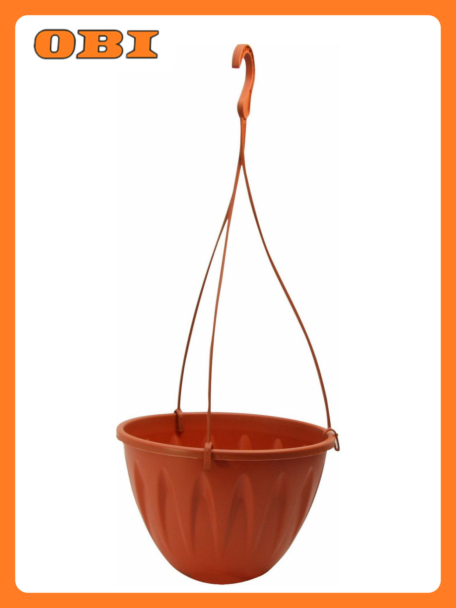 Кашпо IDEA Алиция d22 см 3 л полипропиленовое терракотовое с поддоном и подвесом