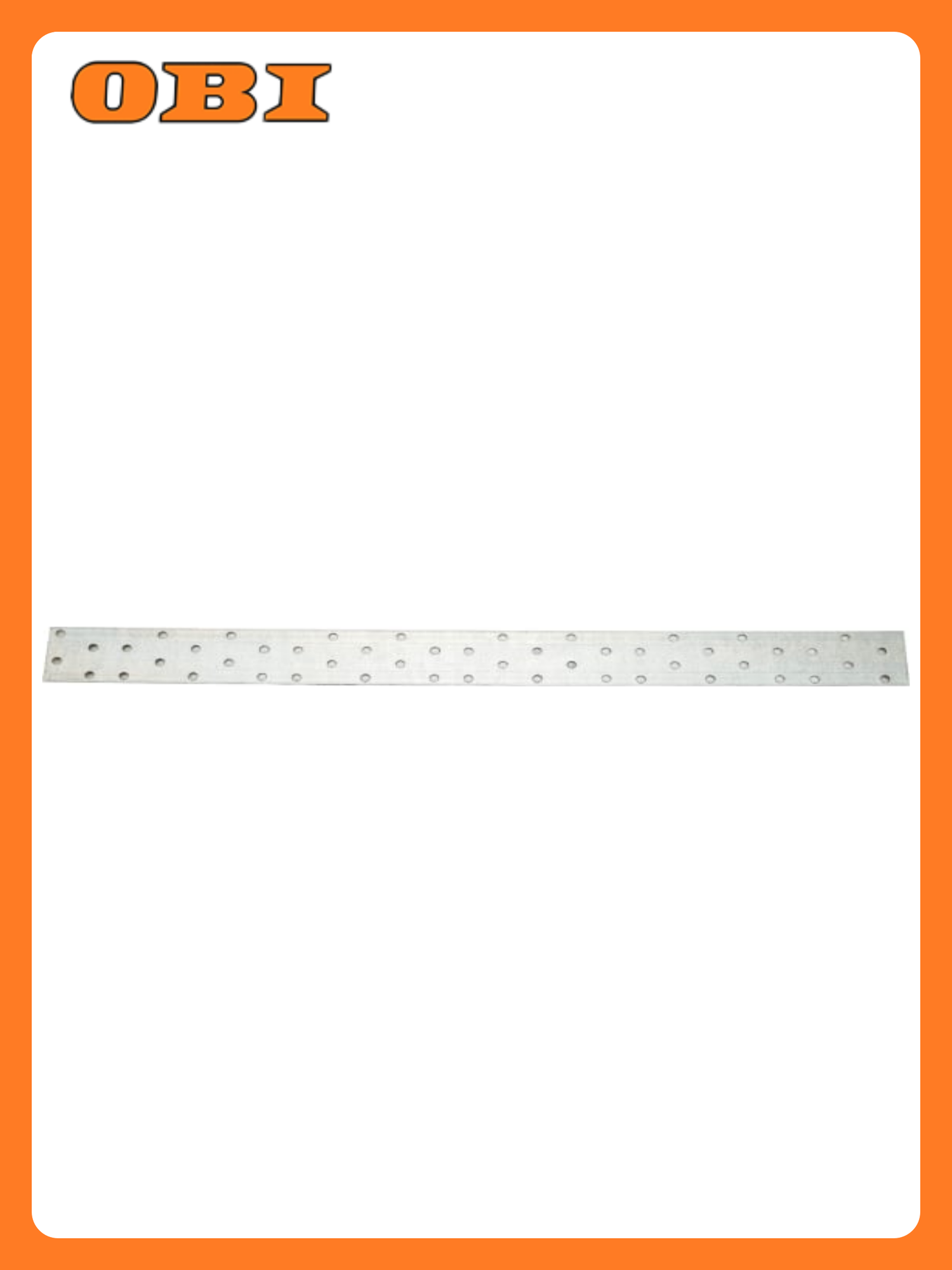 Пластина перфорированная Tech-KREP, оцинкованная сталь, 500x40x2мм