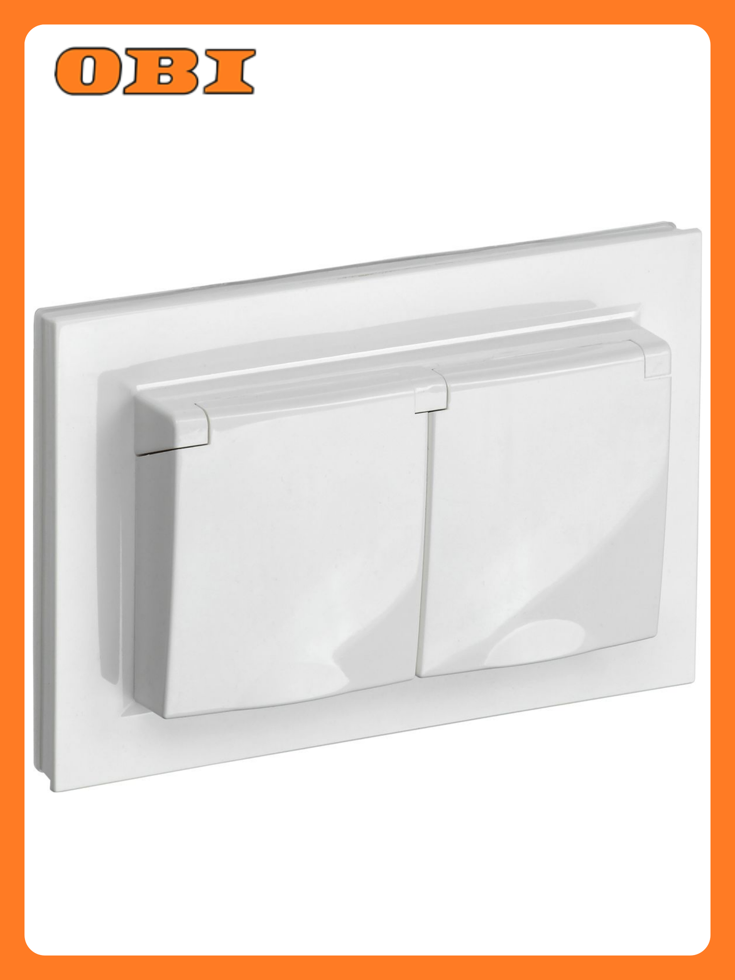 BRITE Розетка 2-я с кр. 16А в сб IP44 РСбш12-3-44-БрБ бел. IEK