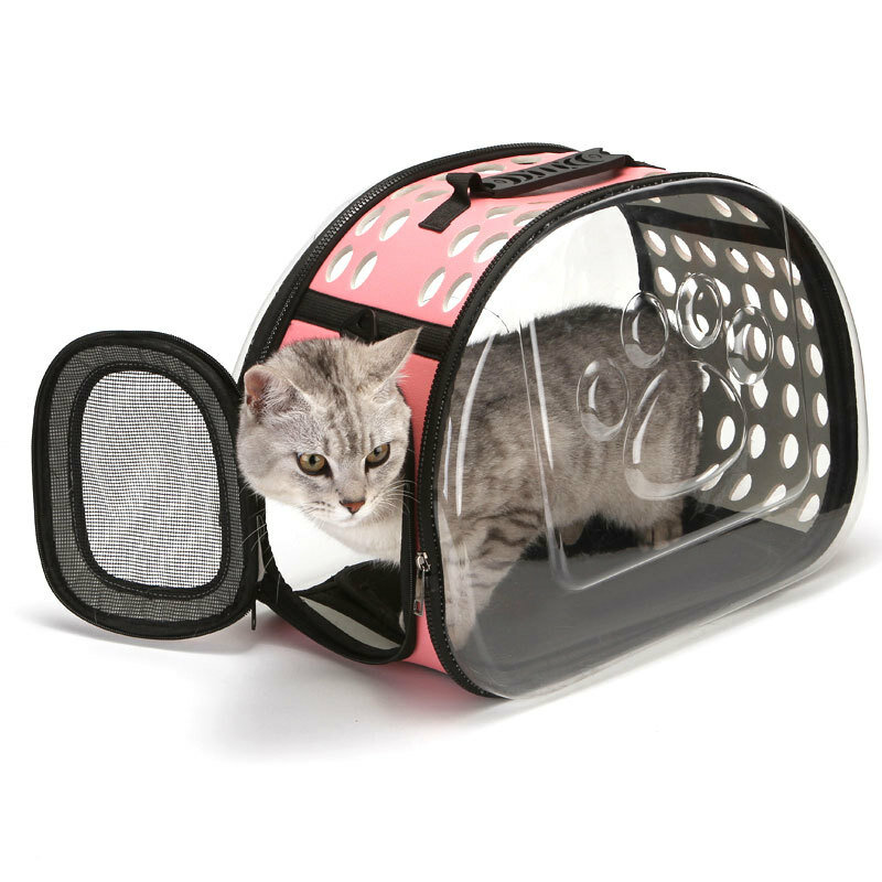 Портативная рюкзак-переноска для кошек, большой размер (до 15 фунтов), прозрачный дизайн, синий цвет