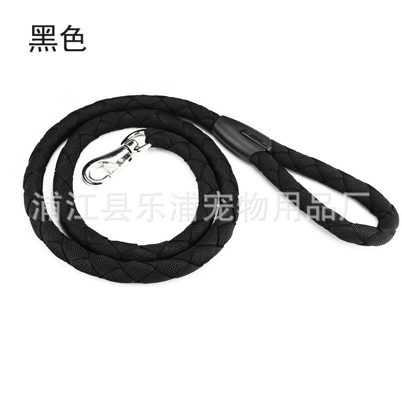 ПП-плетеный поводок для собак, черный цвет, малый размер, толщина 1.2 см, длина 1.5 м