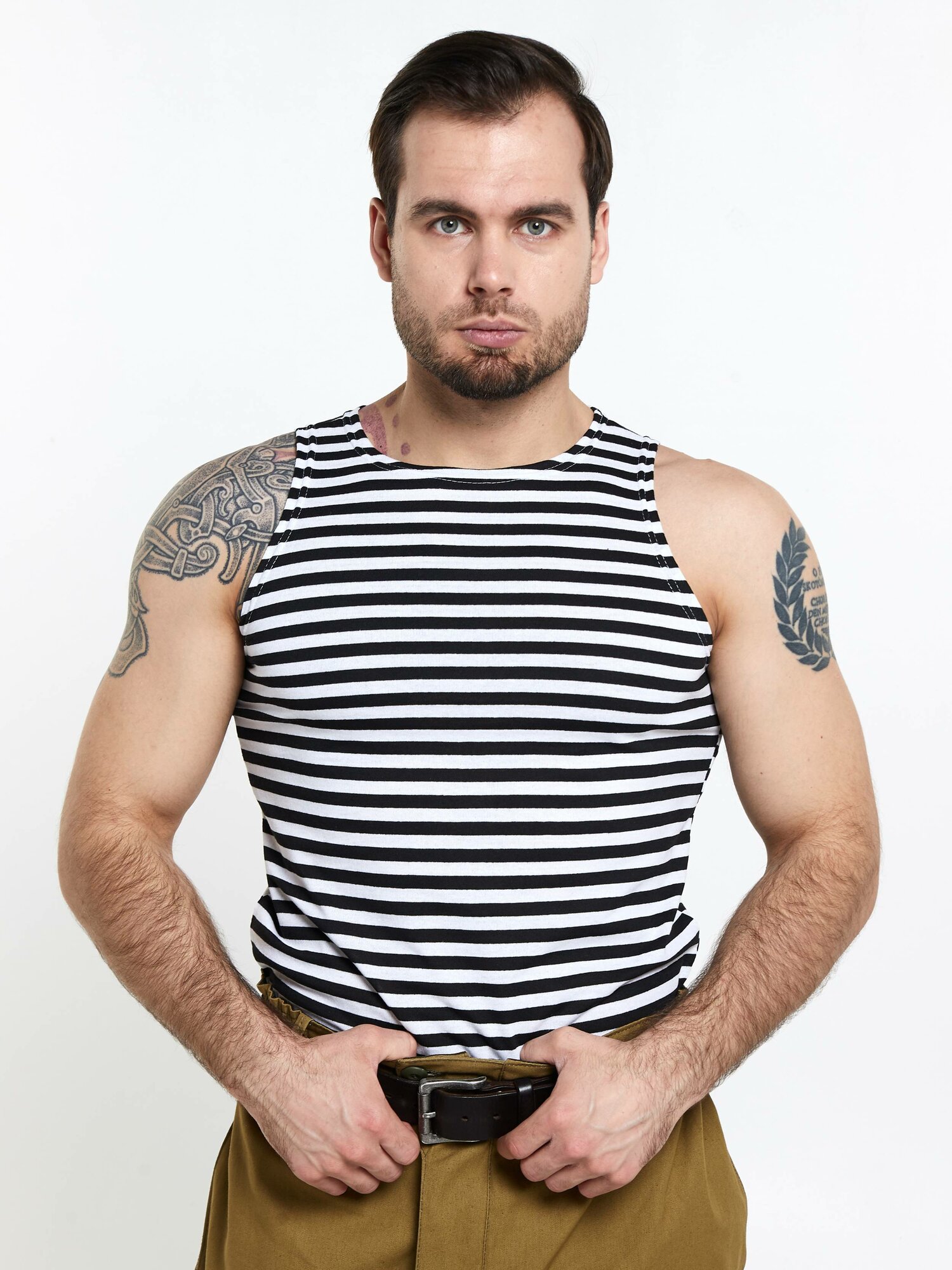 Майка тельняшка черная (60)