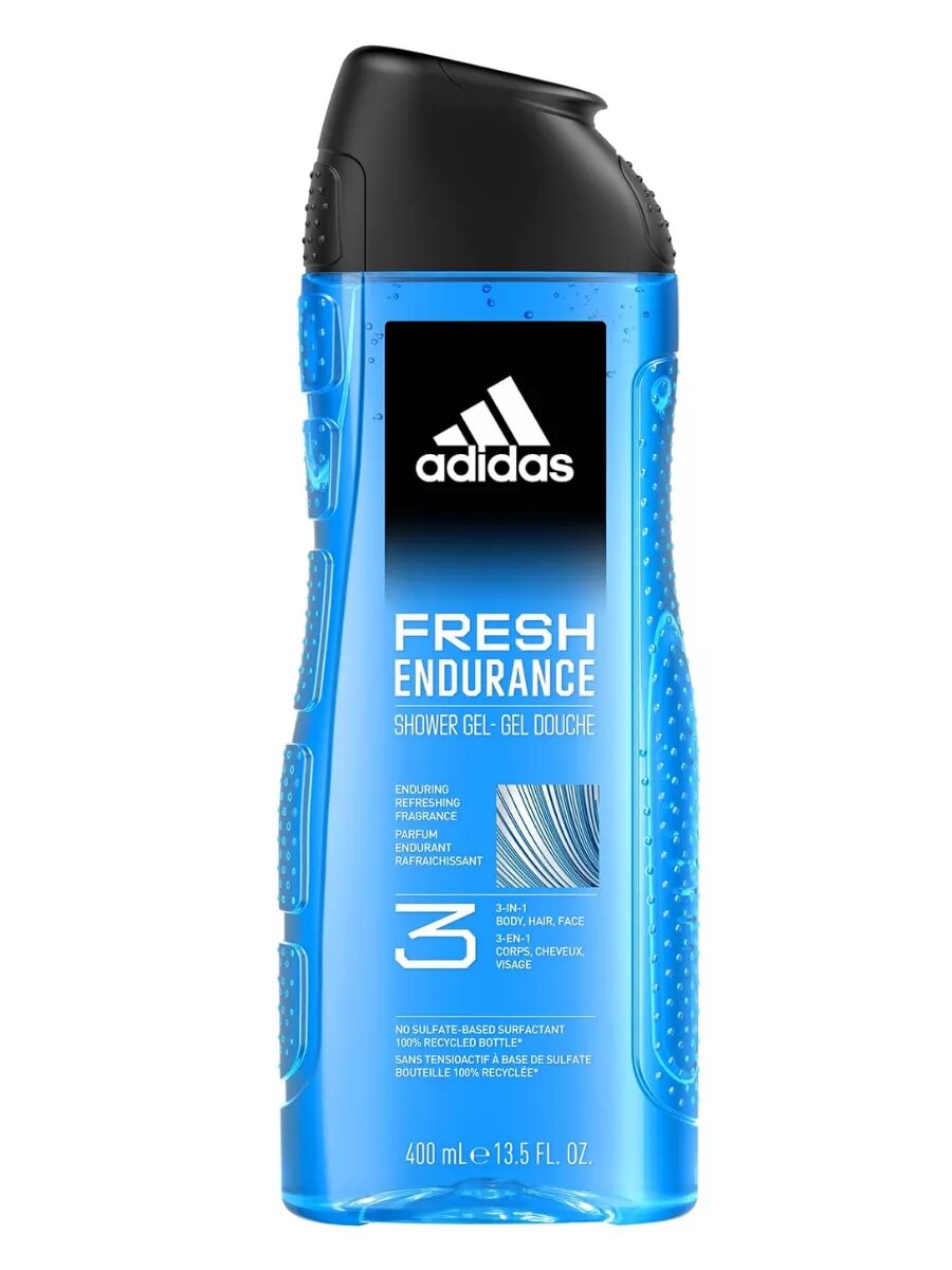 Гель для душа Adidas "Fresh Endurance", для мужчин, 3в1, 400мл