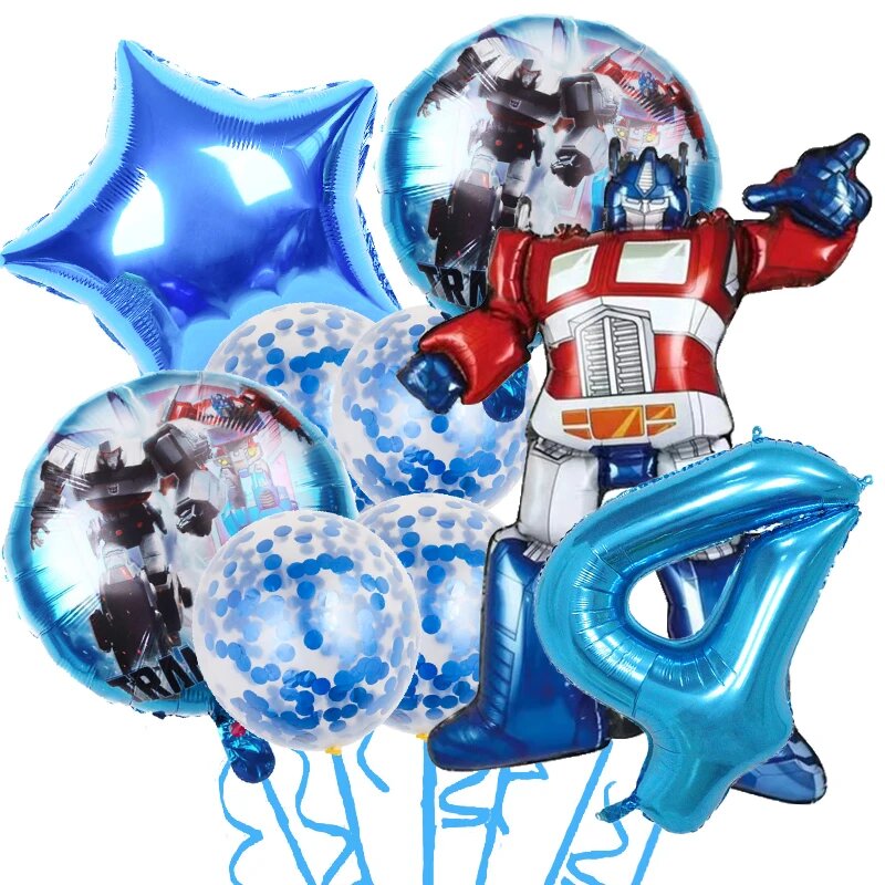 Набор шаров Трансформеры Optimus Prime, синий, 9 шт.