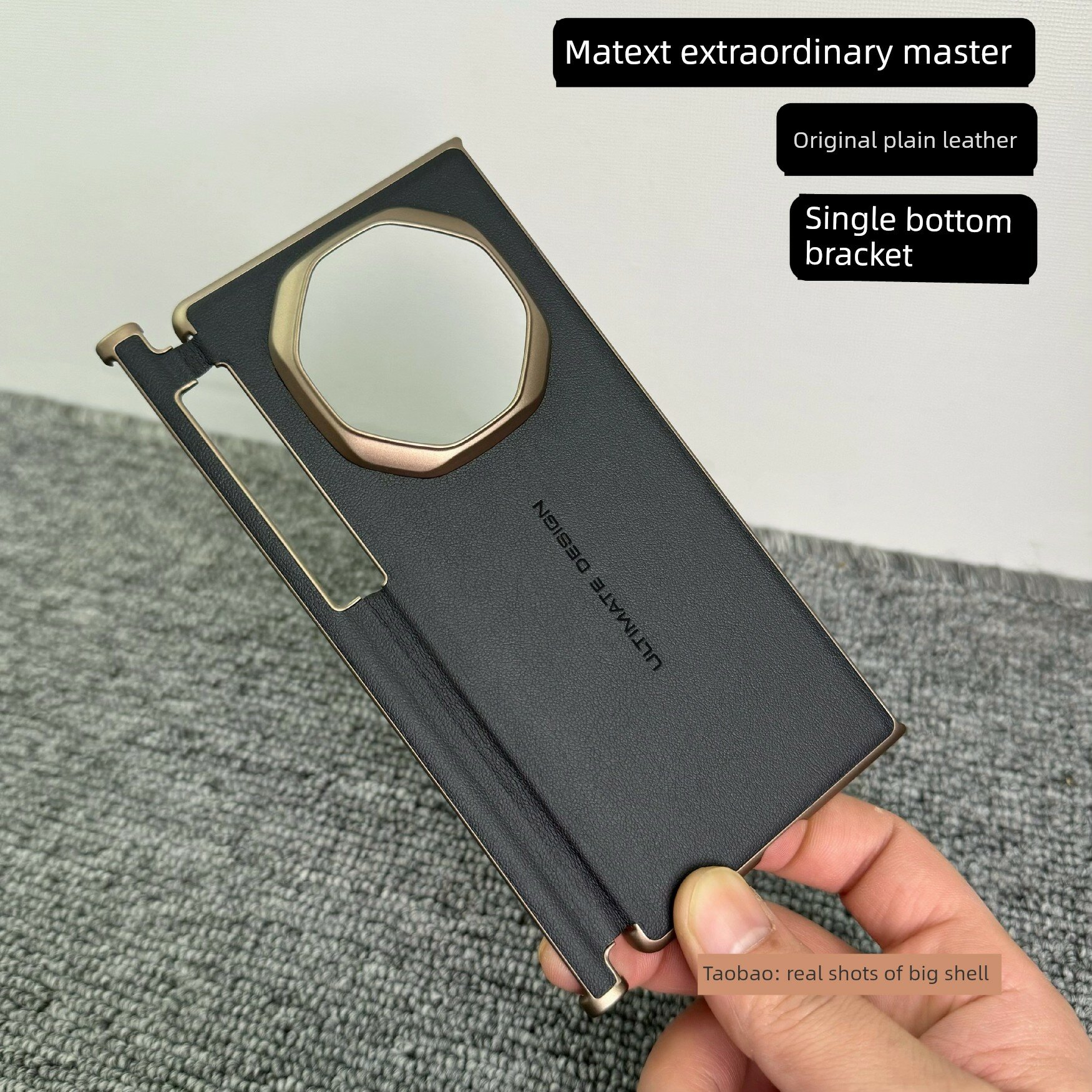 Чехол для Huawei Mate XT с одинарной осью, из оригинальной кожи, черный Wulian, для Mate XTs