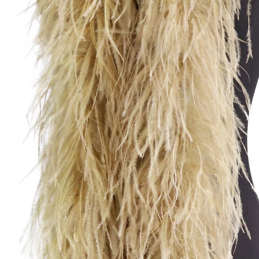 Боа из страусиных перьев WZBDECOR, фуксия, 2 м 1PLY 2METER, Camel