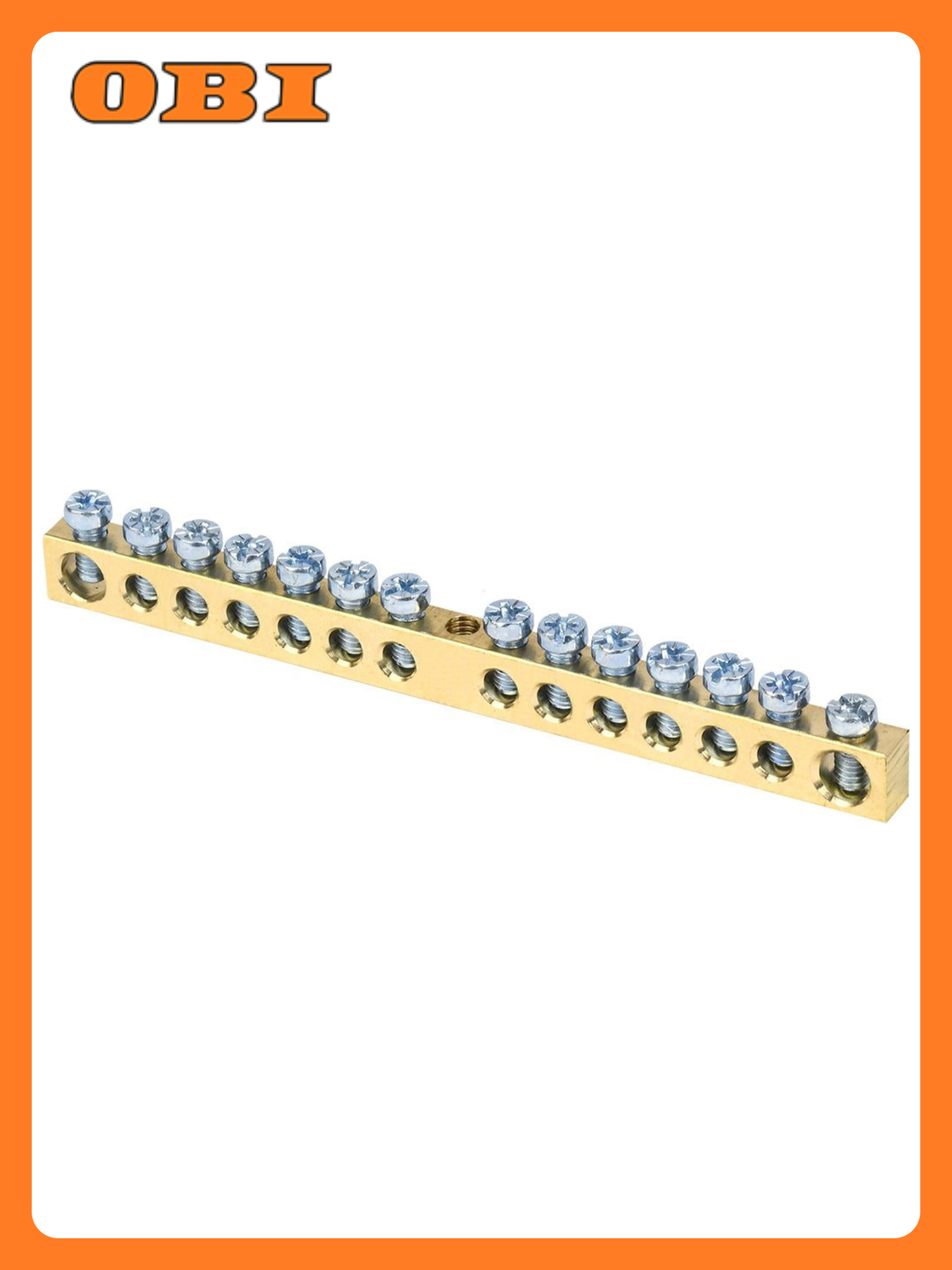 Нулевая шина REXANT PE-N 6X9 14/1, латунь, центральное крепление, 103 мм