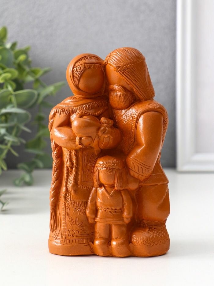 Сувенирная фигурка Хорошие сувениры "Семейный оберег", 14х8,5х6 см, красная глина