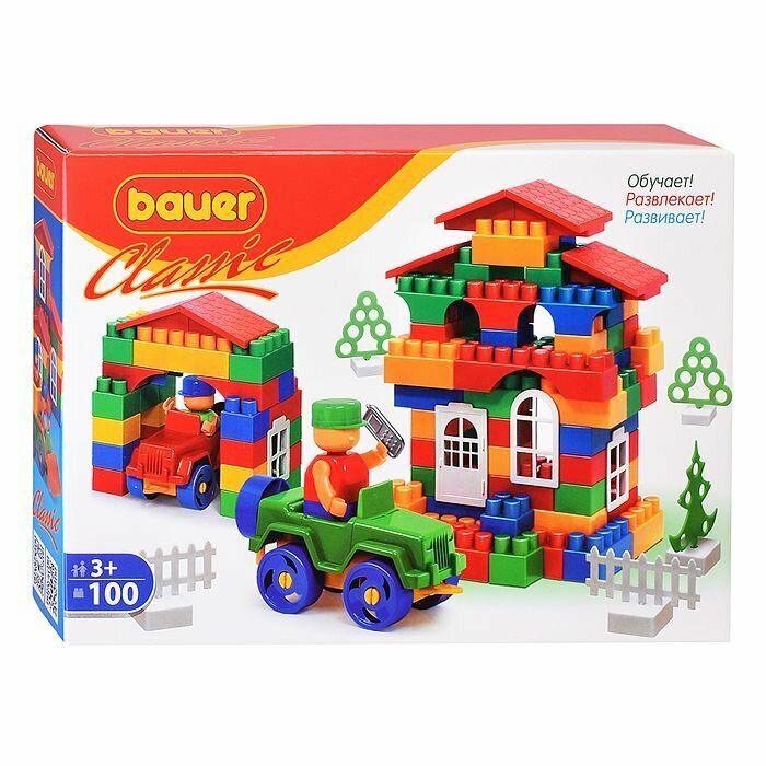 Конструктор Bauеr "Классик", 100 деталей, пластик