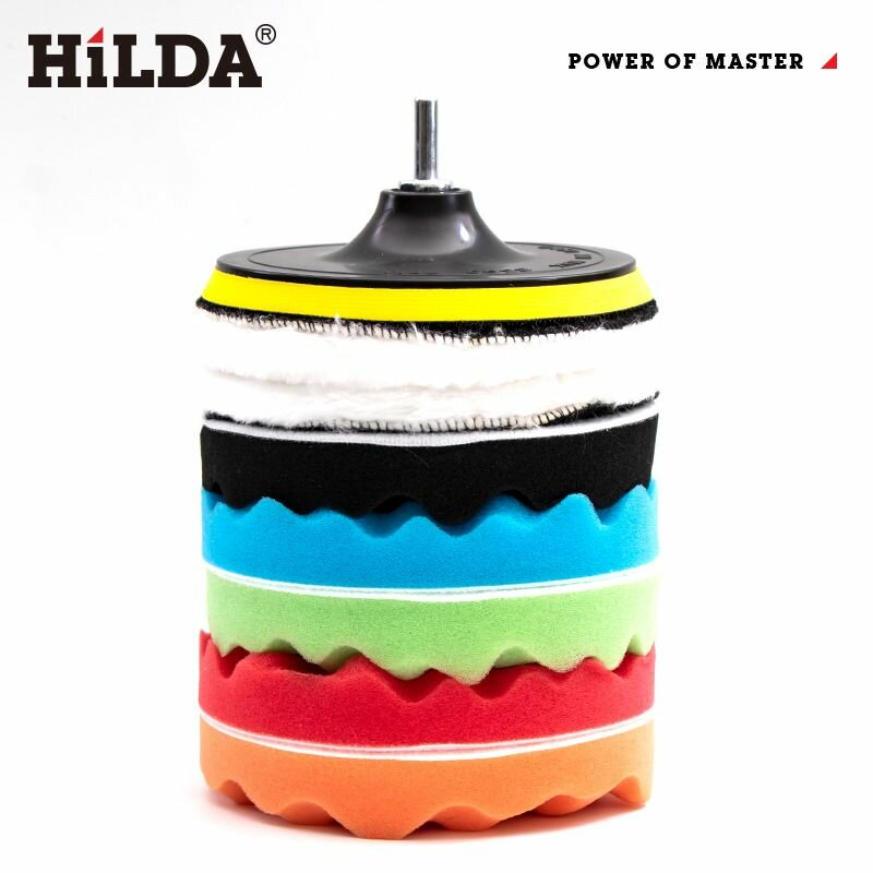 Набор кругов Hilda для полировальной машинке на липучке 7 шт.