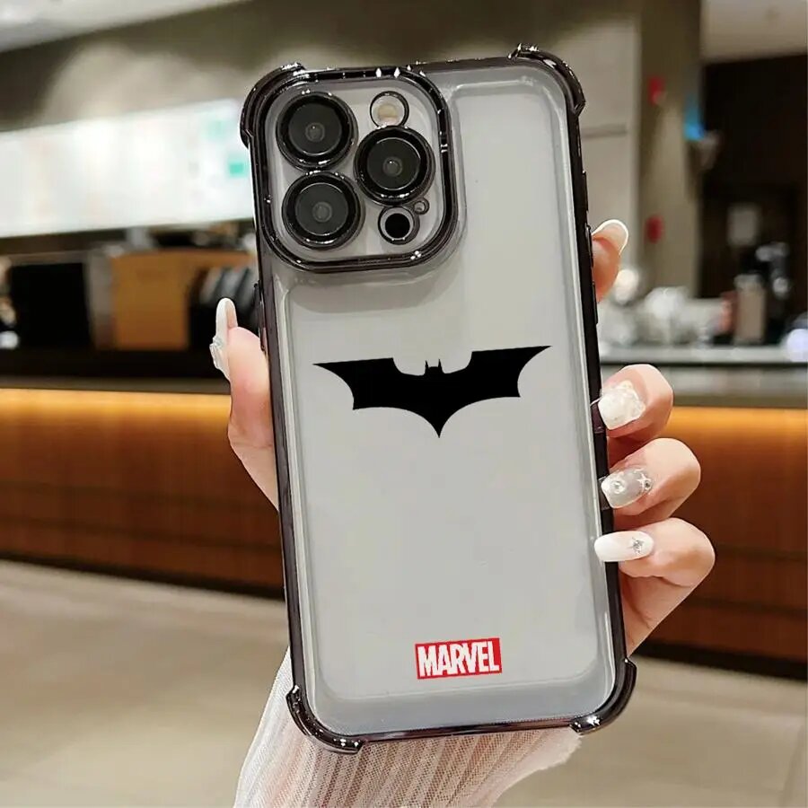 Мягкий чехол с логотипом Бэтмена для Apple iPhone XR 15Pro Max 16Plus XS MAX 16 15 12 14 Pro 13 11 11Pro iPhone11, Mix01