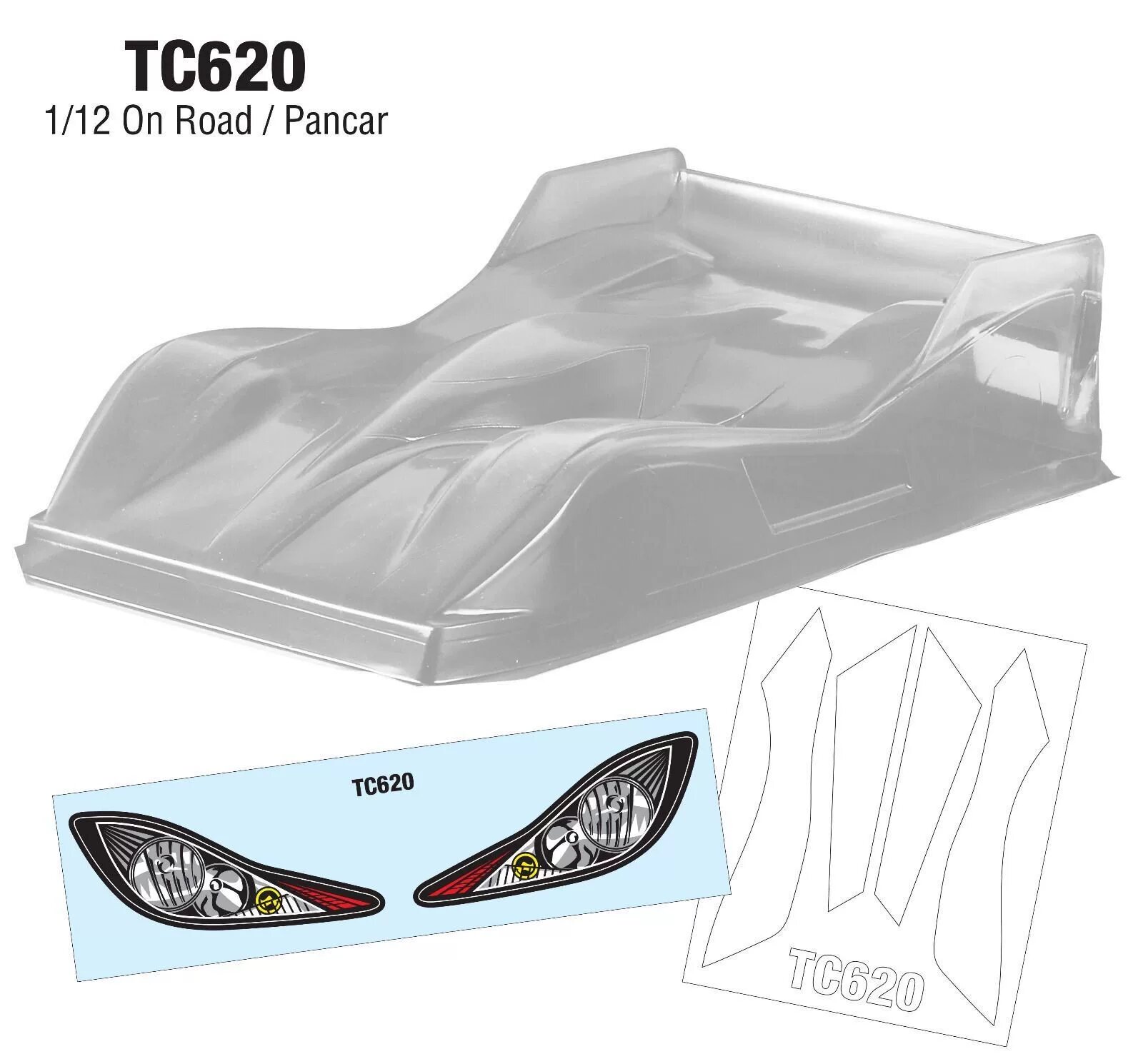 Прозрачный ПК корпус для RC-машины Team C TC620, толщина 0.4 мм, прочный и высокопроизводительный